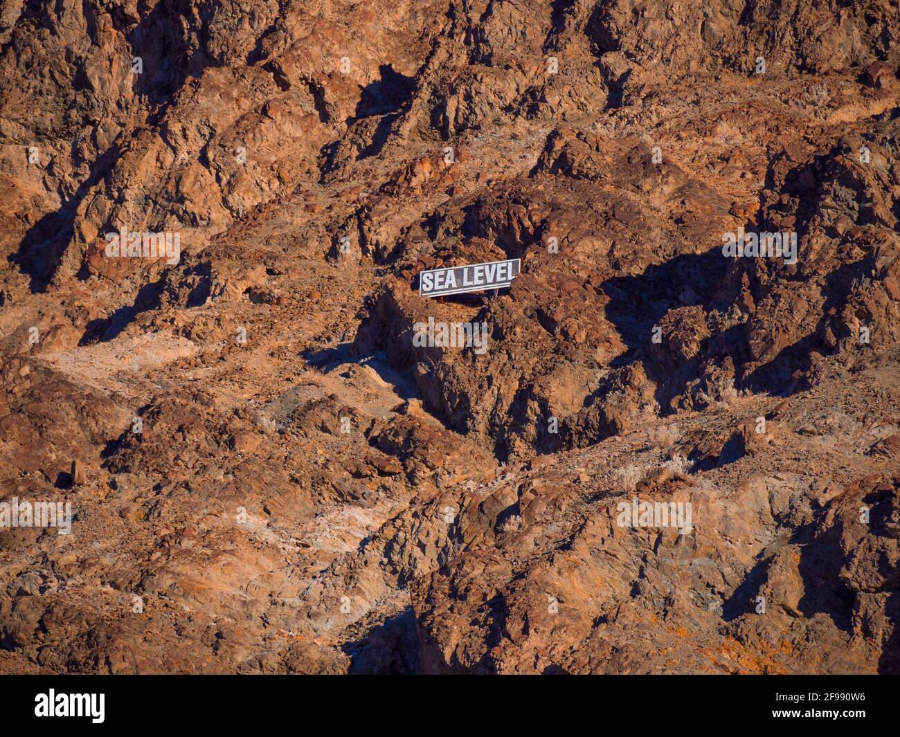 Sea Level sign at Death Valley National Park - USA 2017 Stock Photo - Alamy