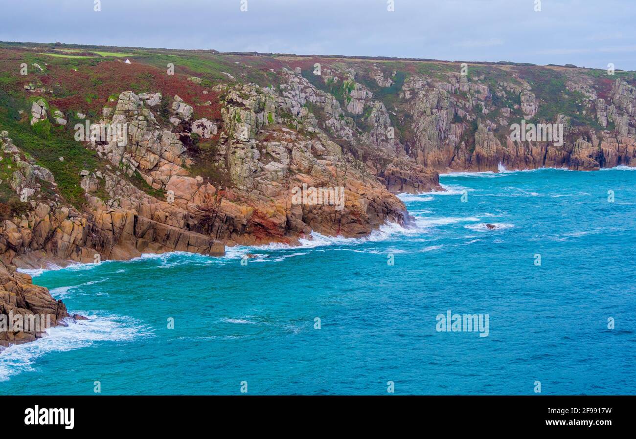 Deep blue Ocean water at the coast of Cornwall Stock Photo - Alamy