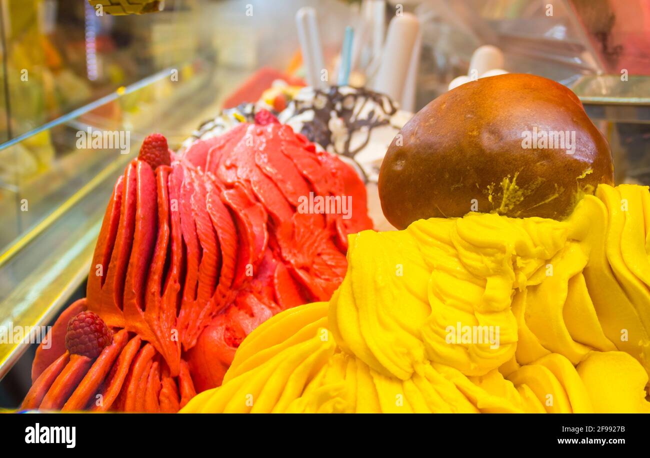 Typical Italian Ice Cream called Gelato - Tuscany, Italy Stock Photo ...