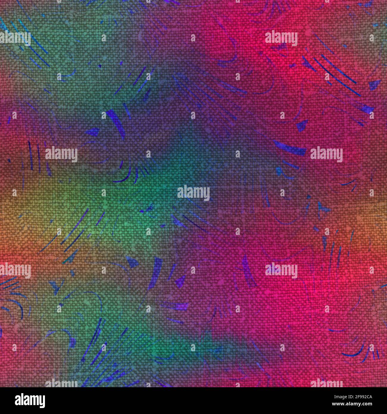 Rainbow boho tie dye mottled linen texture background. Seamless ...