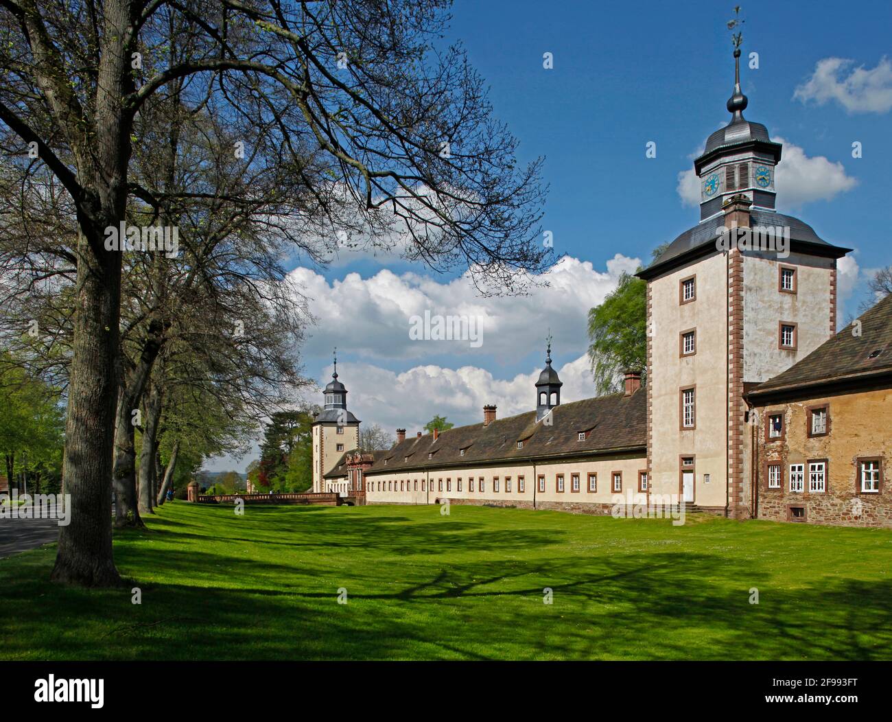 Corvey Castle, outer bailey with gate and coach house, former ...