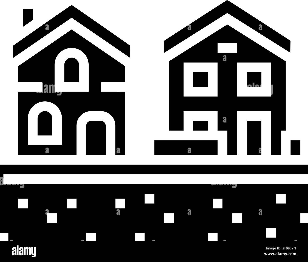 residential estate zone land glyph icon vector illustration Stock ...