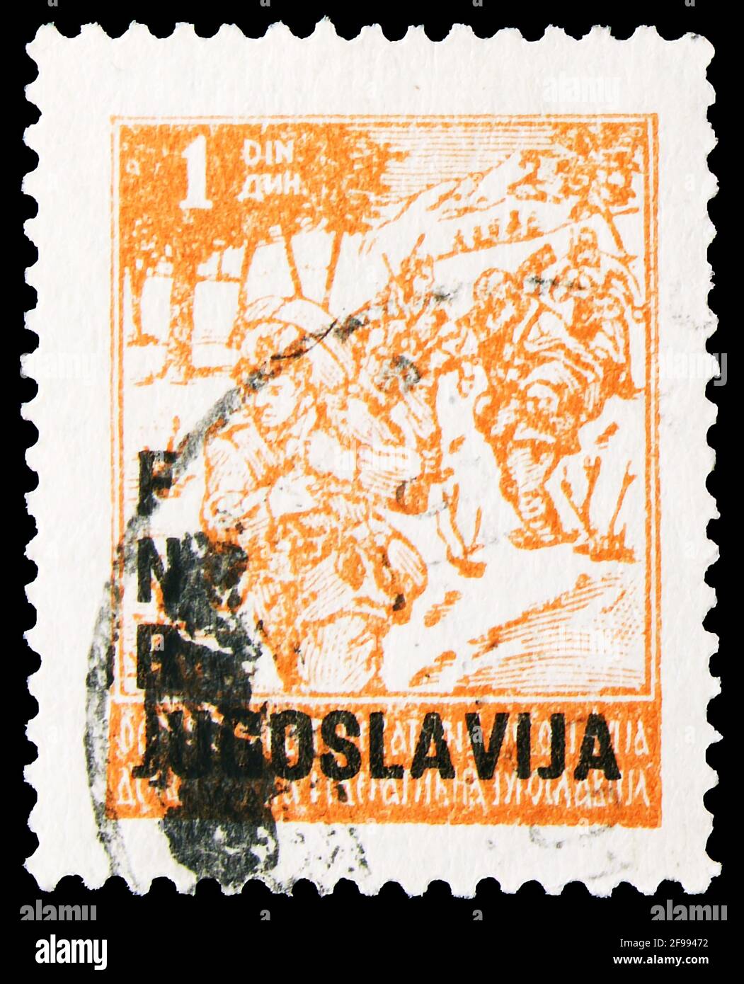 MOSCOW, RUSSIA - NOVEMBER 4, 2019: Postage stamp printed in Yugoslavia ...