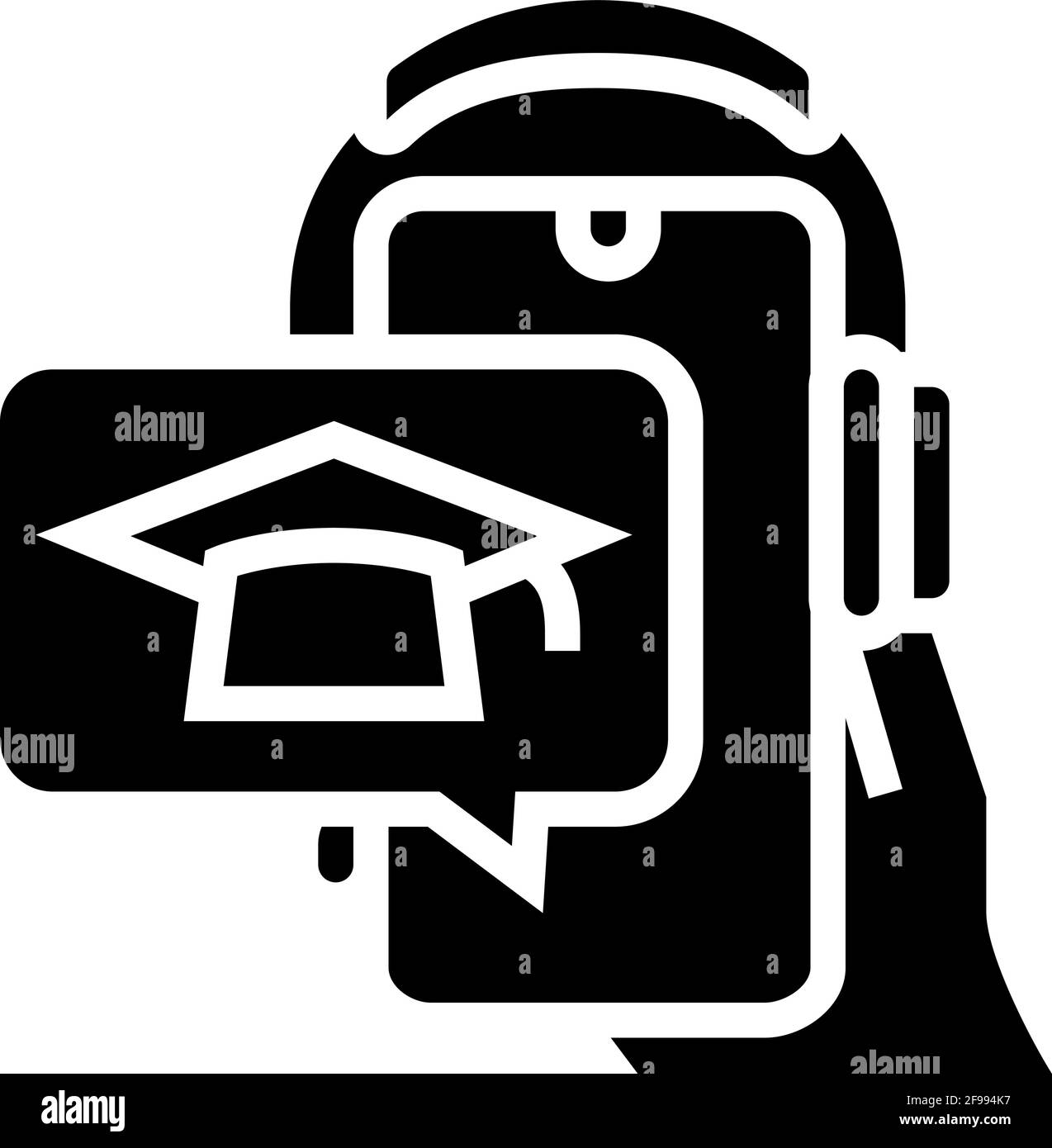 listen lesson phone app glyph icon vector illustration Stock Vector ...