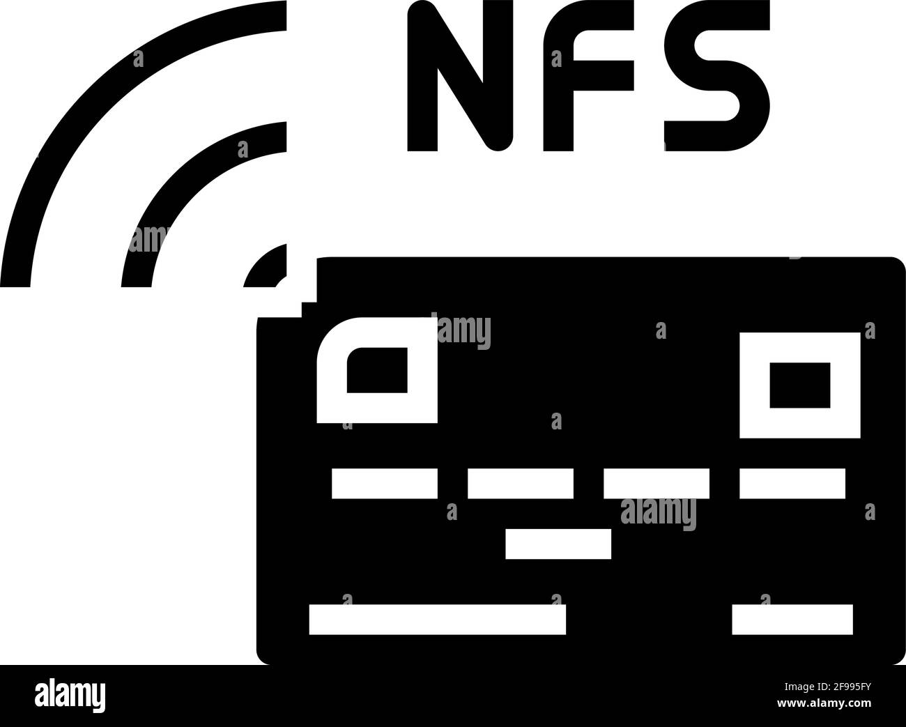 contactless nfc system card glyph icon vector illustration Stock Vector ...