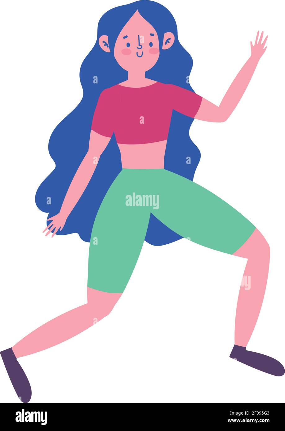 girl making exercise isolated icon Stock Vector Image & Art - Alamy
