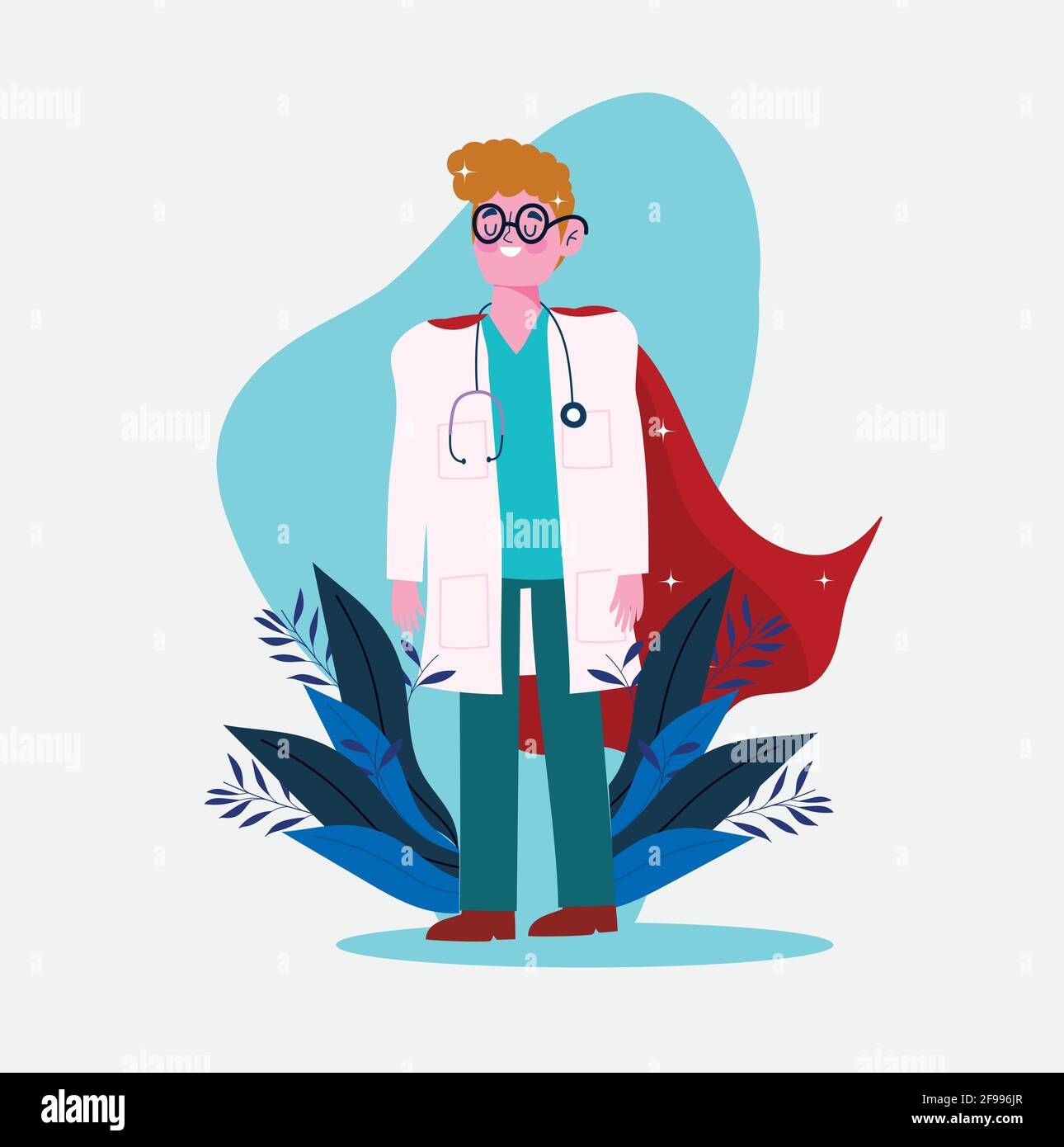 doctor professional superhero with cloak Stock Vector Image & Art - Alamy