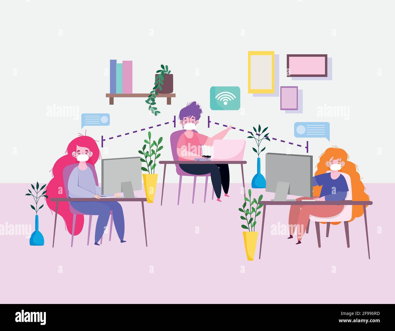 office people social distancing meeting room Stock Vector Image & Art ... office people social distancing meeting room Stock Vector Image & Art ...