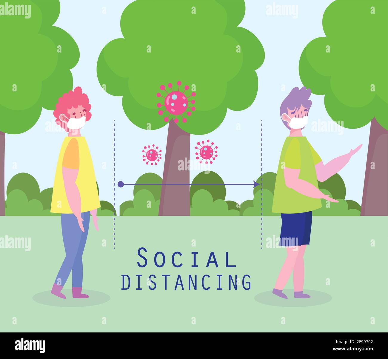 maintain social distancing people park Stock Vector Image & Art - Alamy