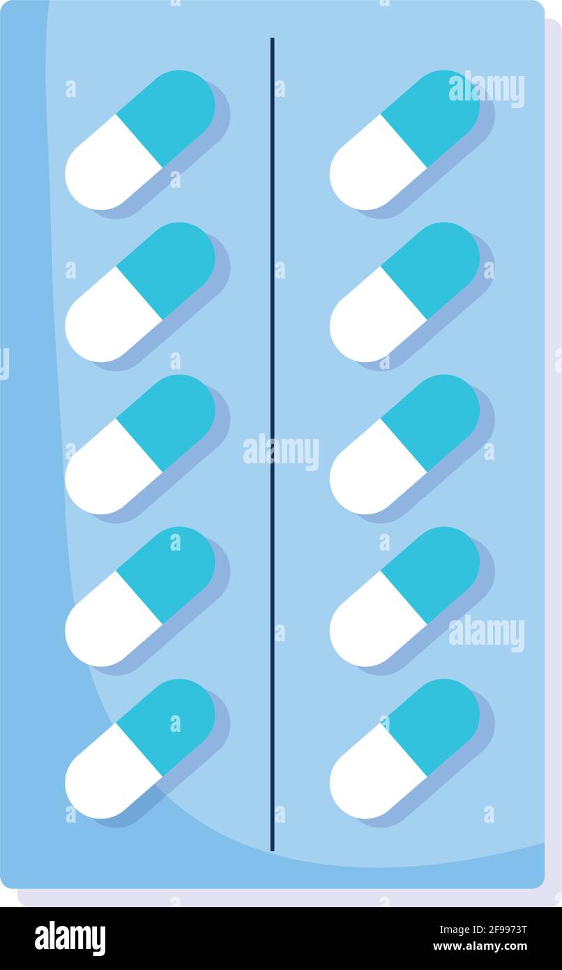 capsules packaging medicaments isolated icon Stock Vector Image & Art ...