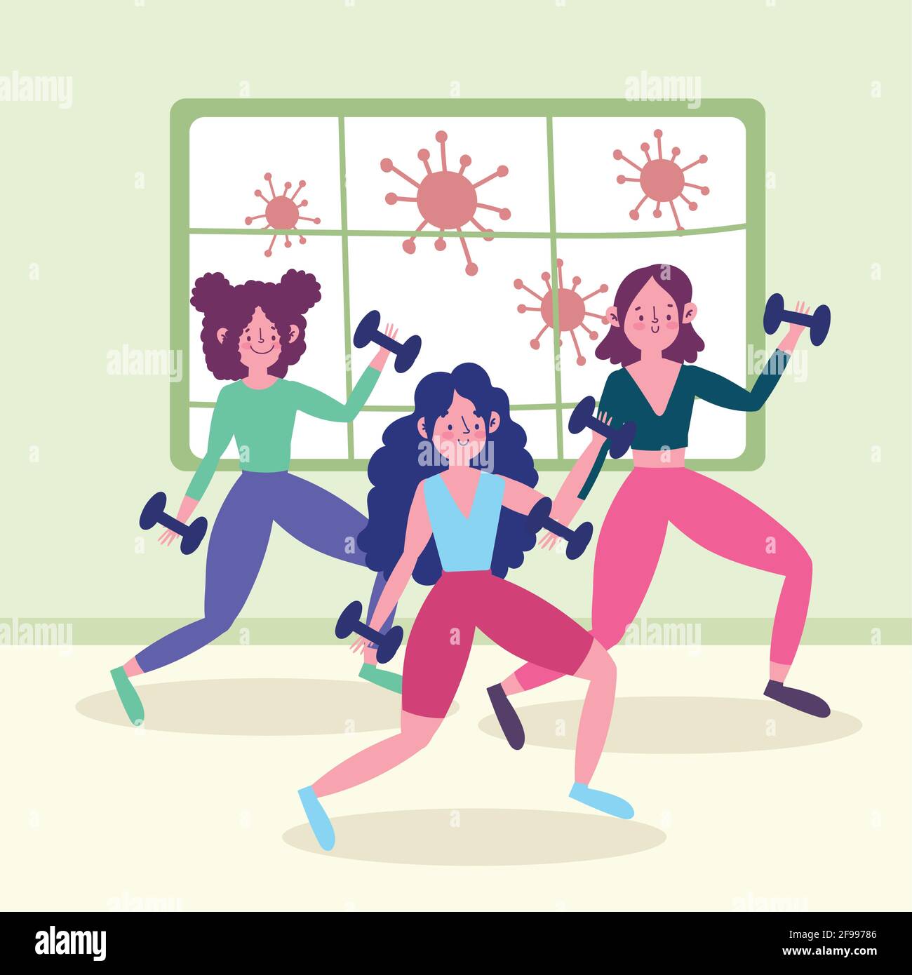 Girls exercises Stock Vector Images - Alamy