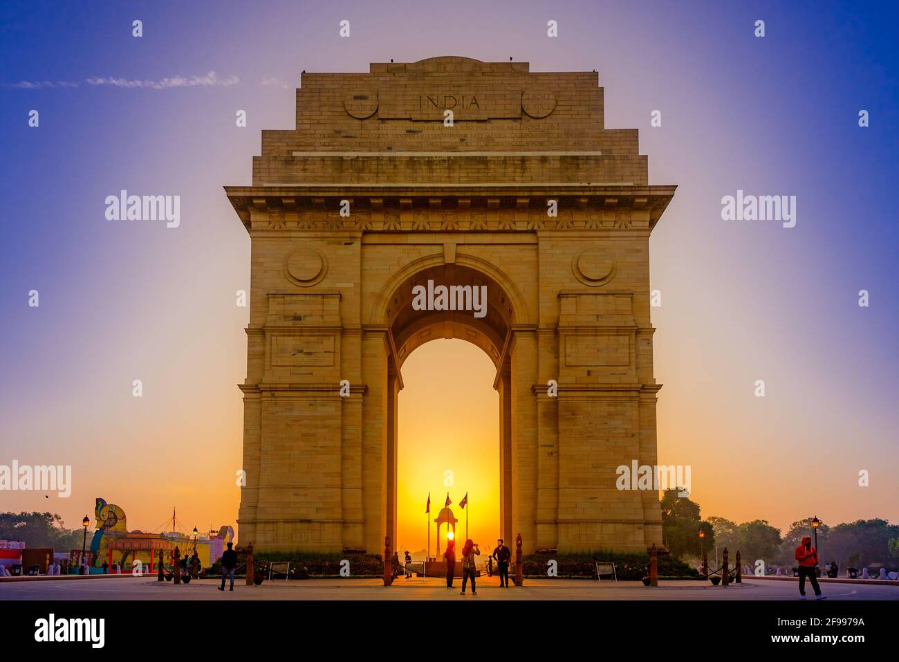 India Gate or All India War Memorial at New Delhi is a triumphal arch ...