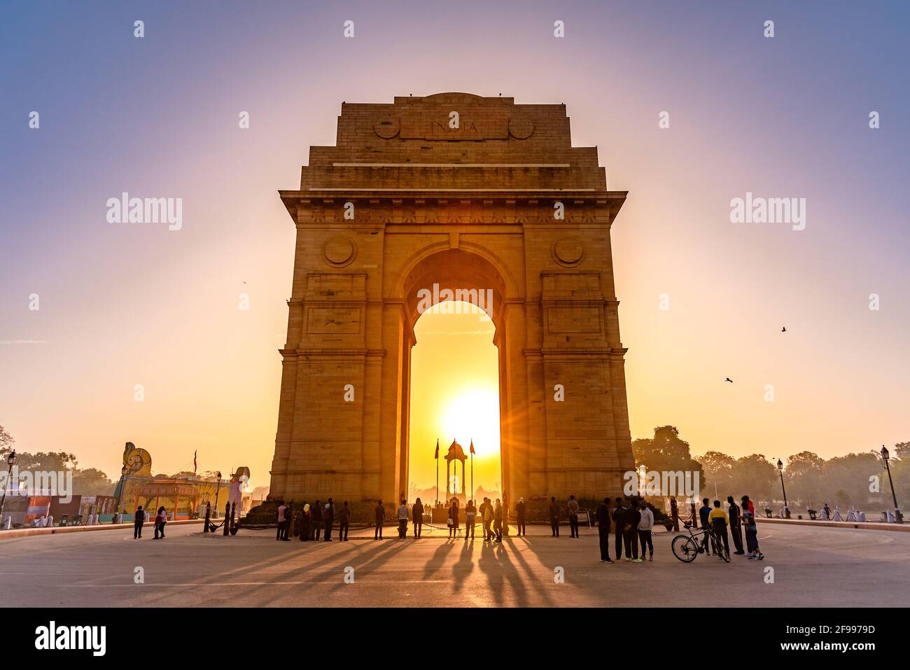 India Gate or All India War Memorial at New Delhi is a triumphal arch ...