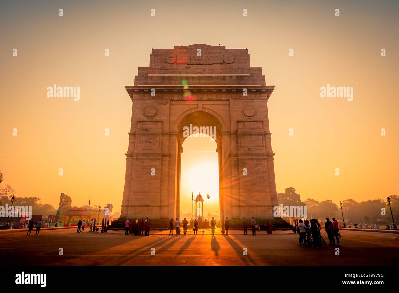 India Gate or All India War Memorial at New Delhi is a triumphal arch ...