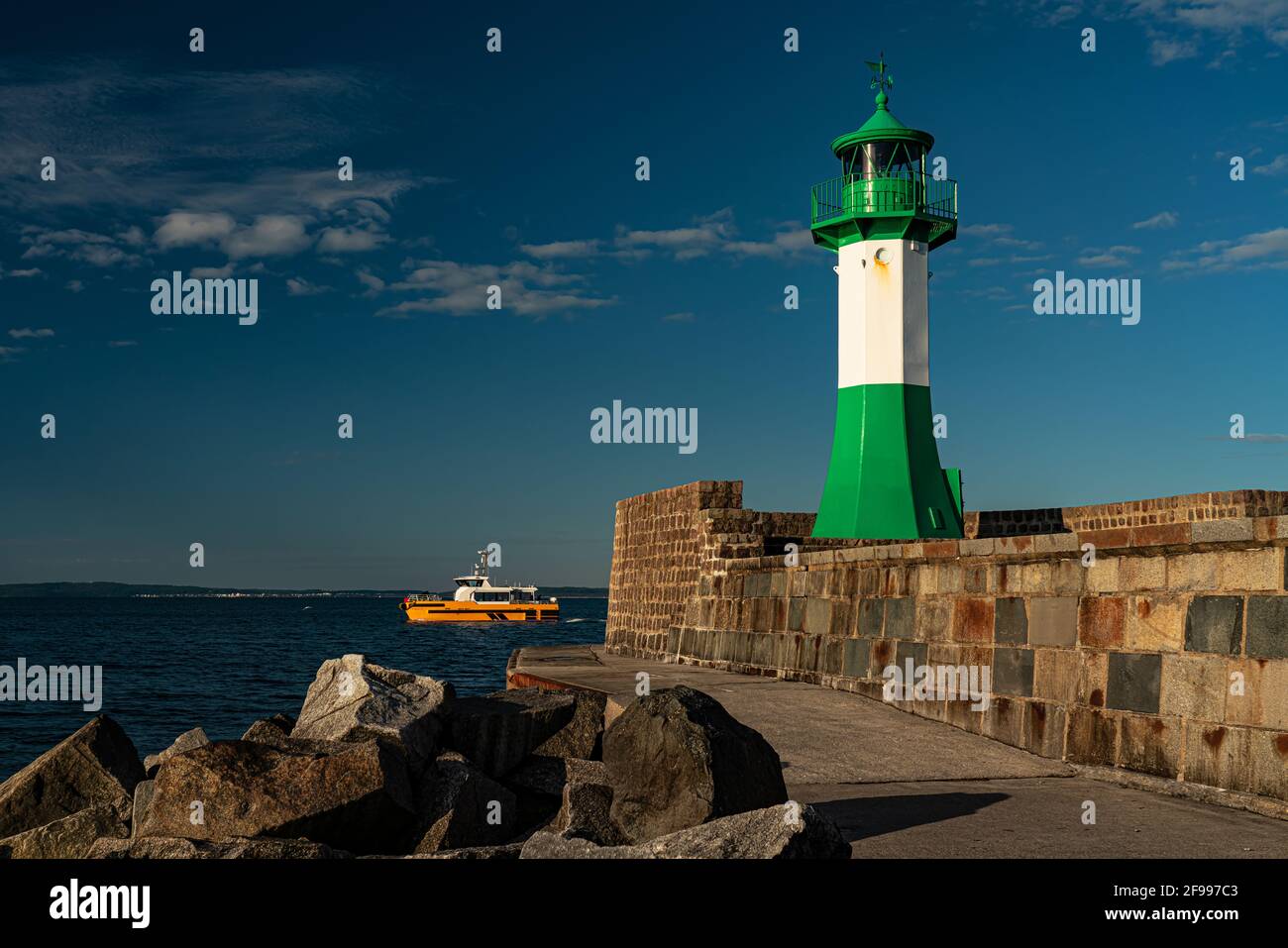 Pier beacon, Sassnitz, Ruegen island Stock Photo - Alamy