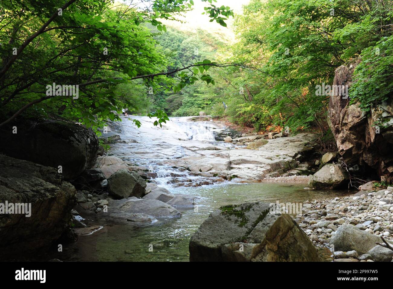 A landscape where the valley water flows Stock Photo - Alamy