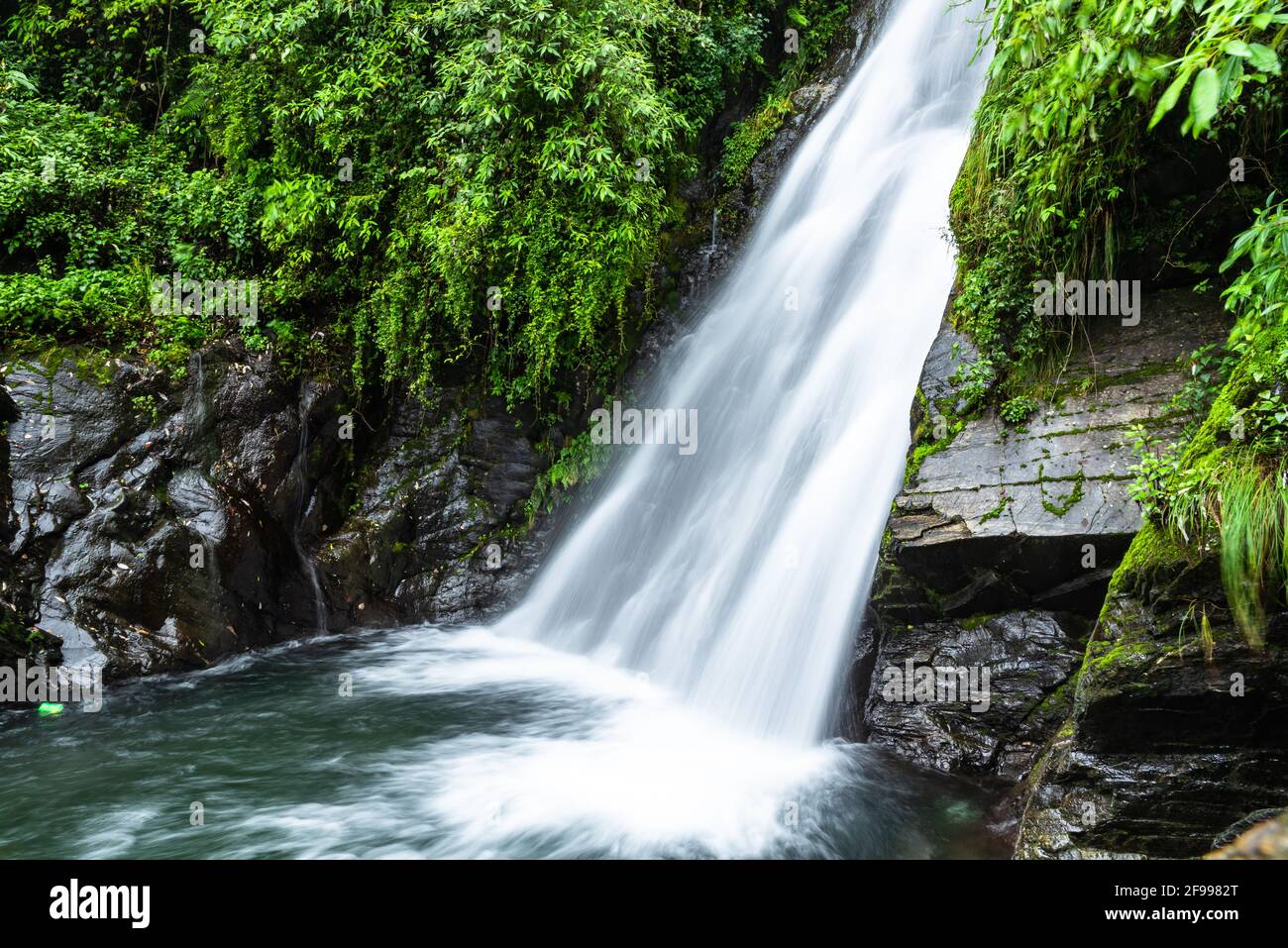 Milky Bhagsunag waterfall at McLeod Ganj in Dharamsala, Himachal ...
