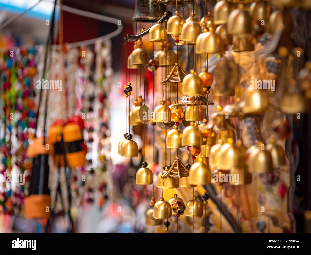 Tibetian traditional handicraft Wind chimes, Prayer flags at Mcleod ...