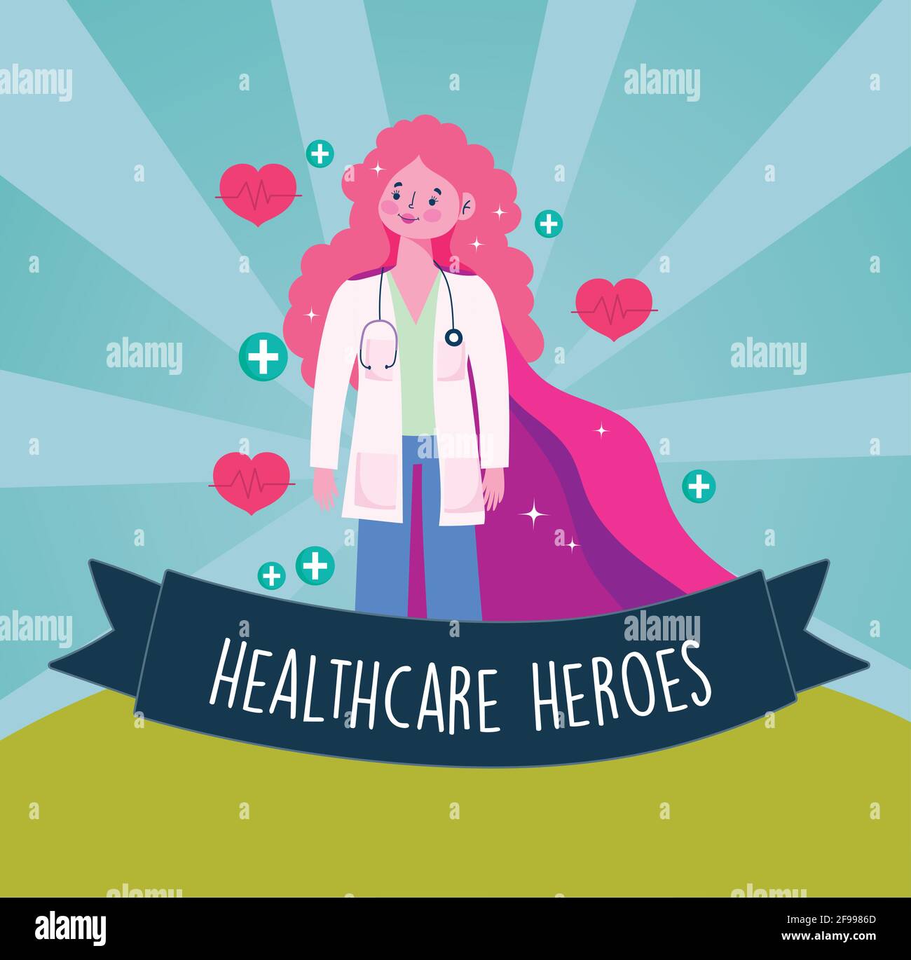 female super doctor healthcare heroes Stock Vector Image & Art - Alamy