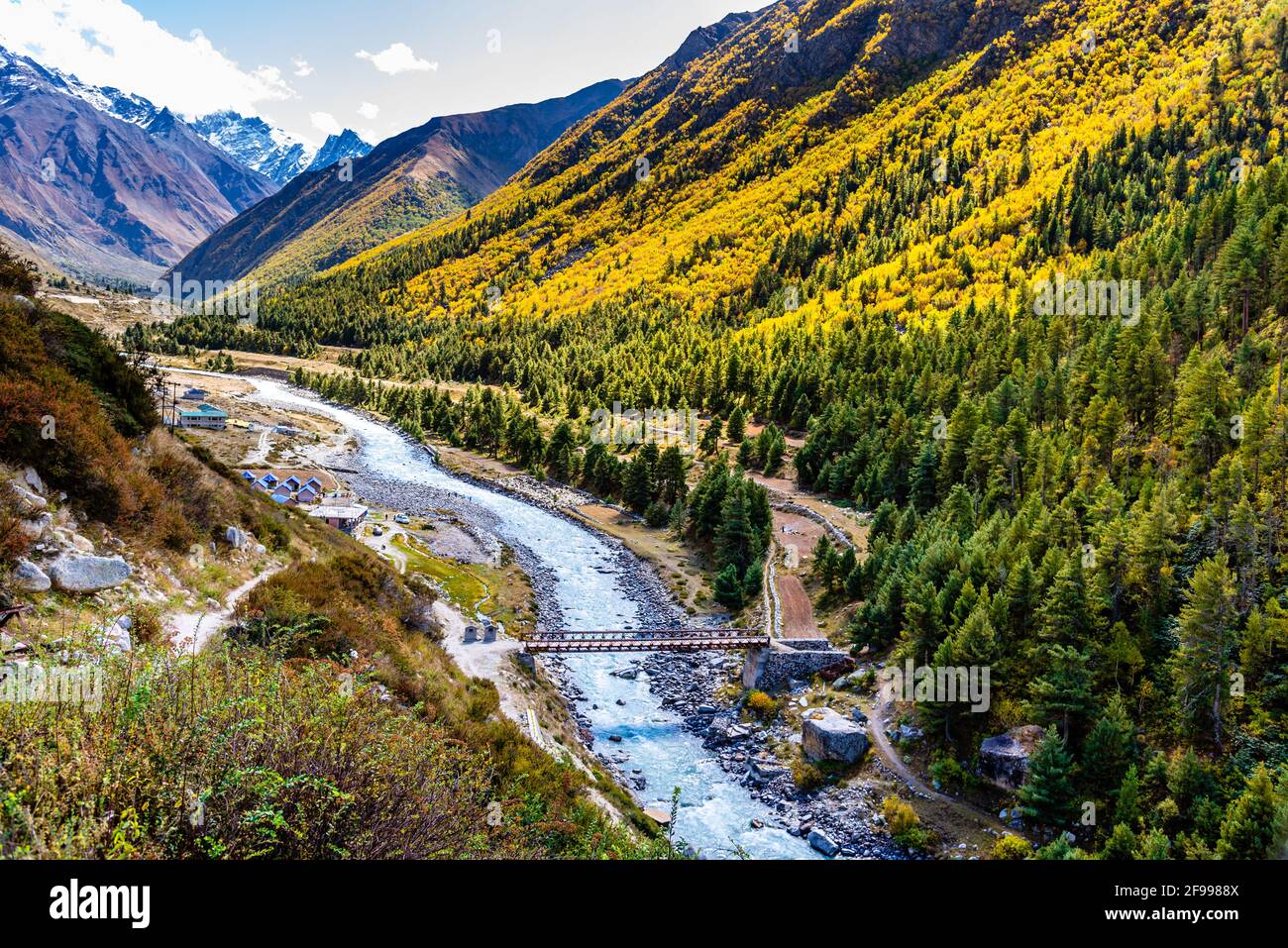 Serene Landscape of Baspa river valley near Chitkul village in Kinnaur ...