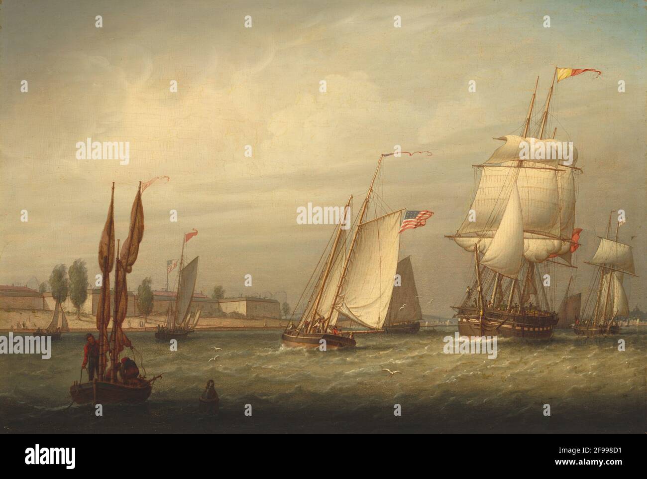 Boston harbour painting hi-res stock photography and images - Alamy