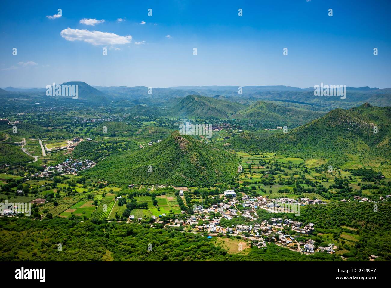 Panoramic aerial view of Udaipur city also known as city of lakes from ...