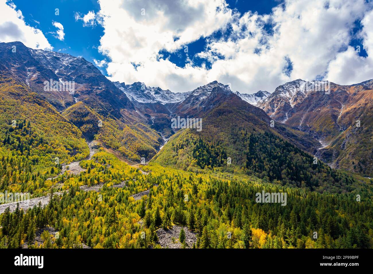Landscape of Himalayas with Vegetation transition from Montane level to ...