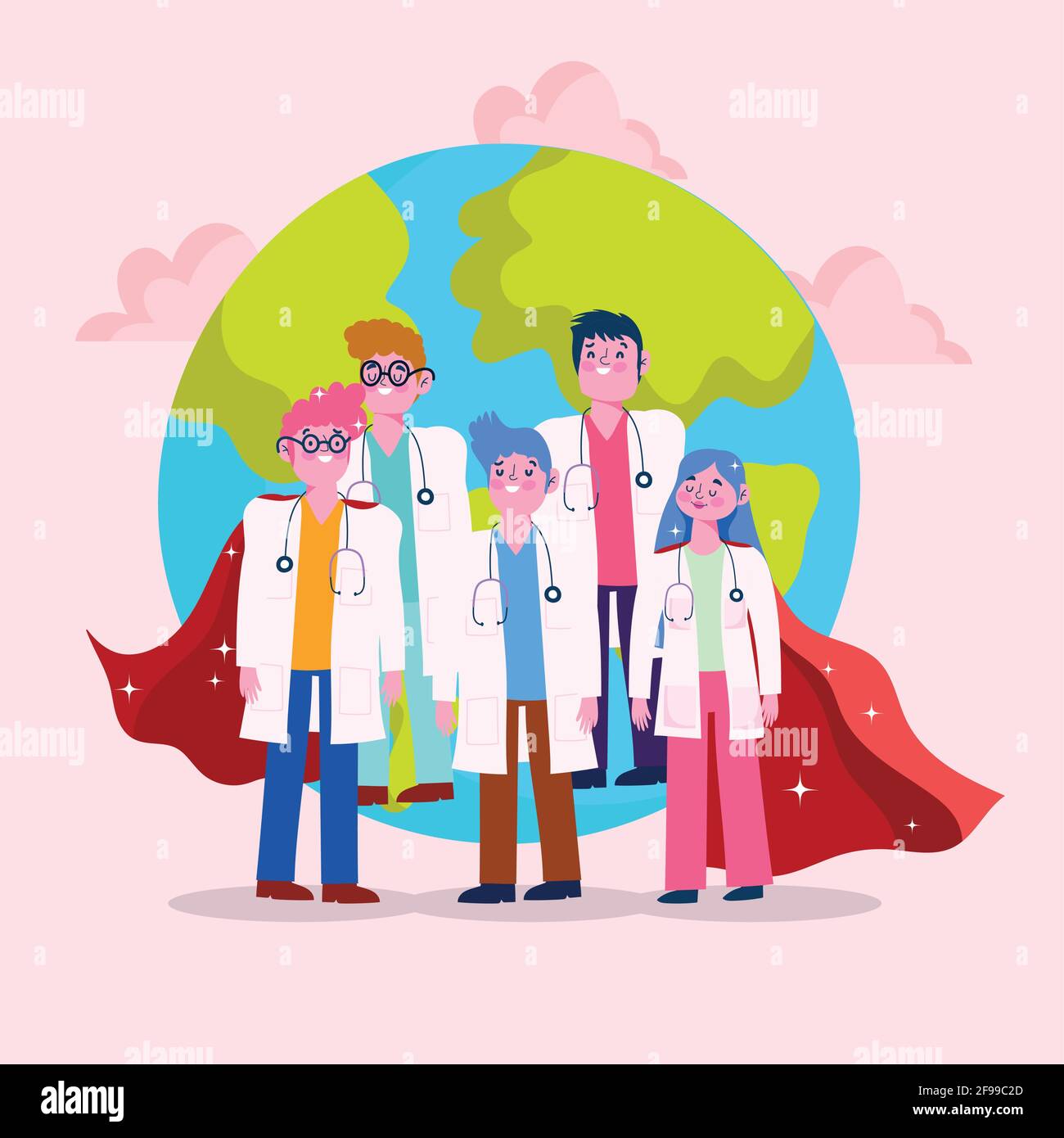doctos nurses superhero world cartoon Stock Vector Image & Art - Alamy