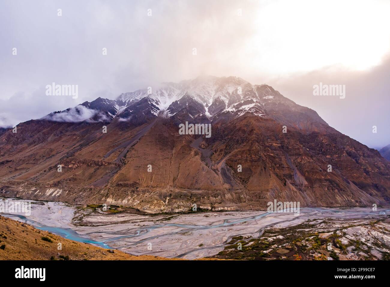 Beautiful landscape of Spiti river valley in Lahaul and Spiti region of ...