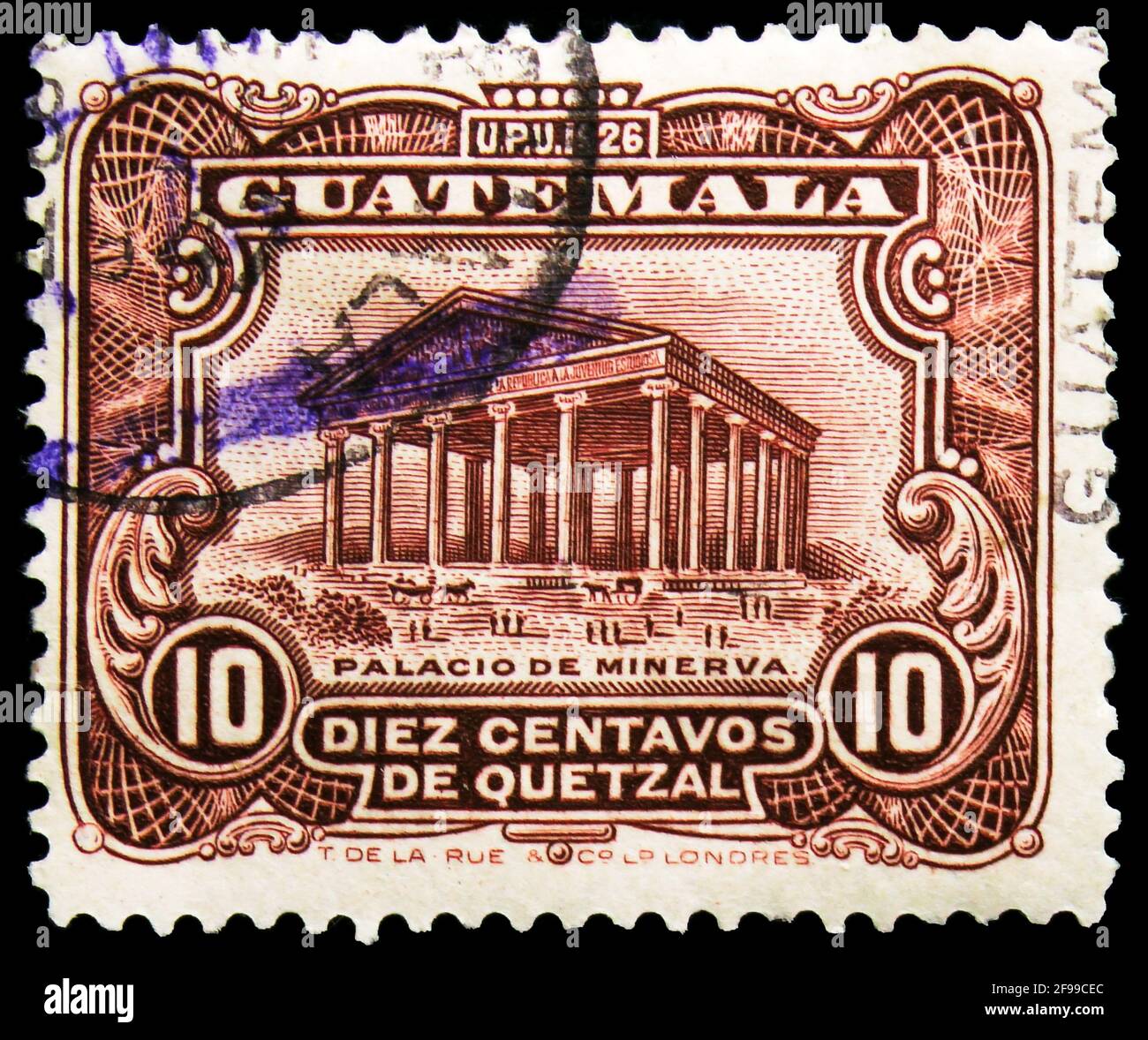 MOSCOW, RUSSIA - NOVEMBER 4, 2019: Postage stamp printed in Guatemala ...