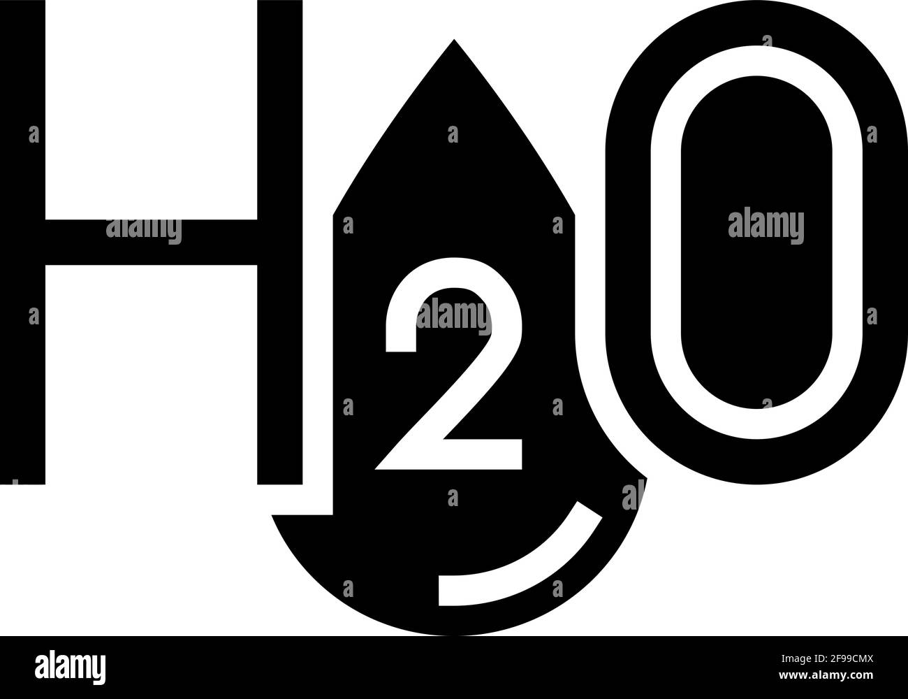 h2o water glyph icon vector illustration Stock Vector Image & Art - Alamy