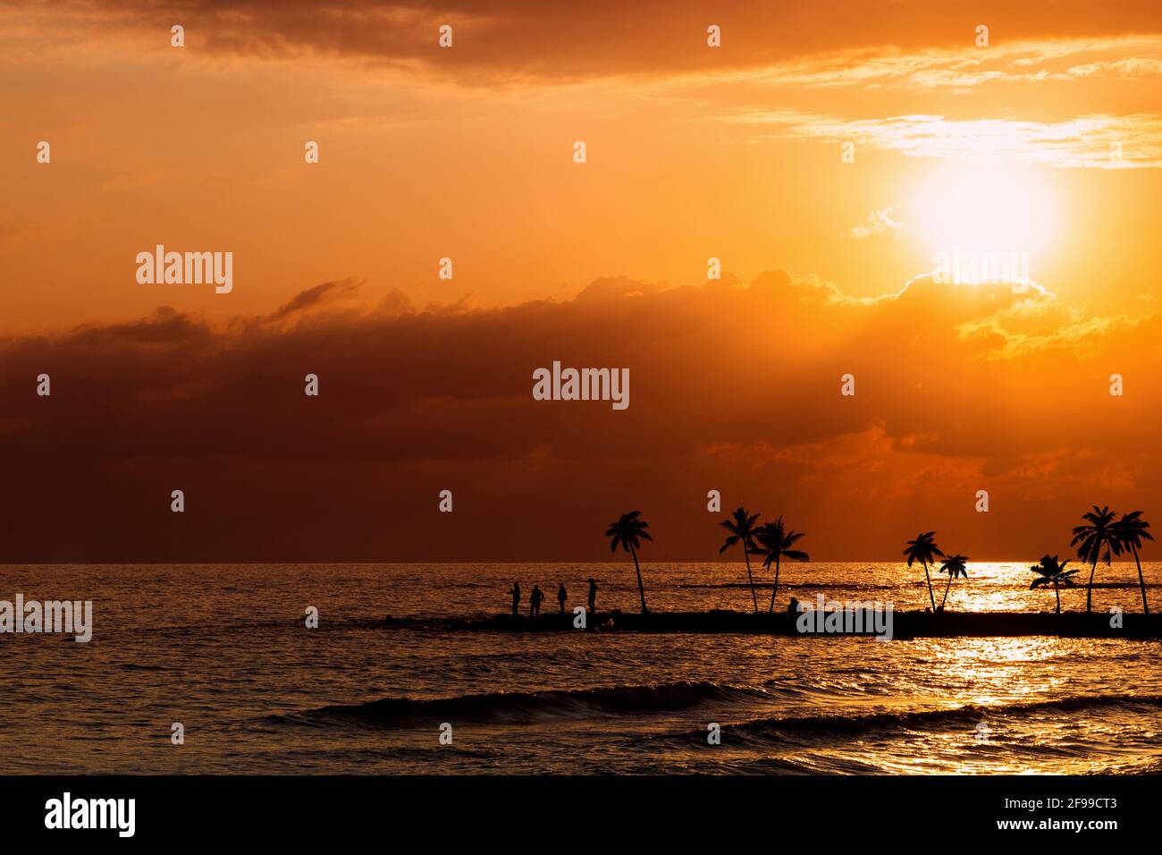 Sunset over ocean. Dramatic sky Stock Photo - Alamy
