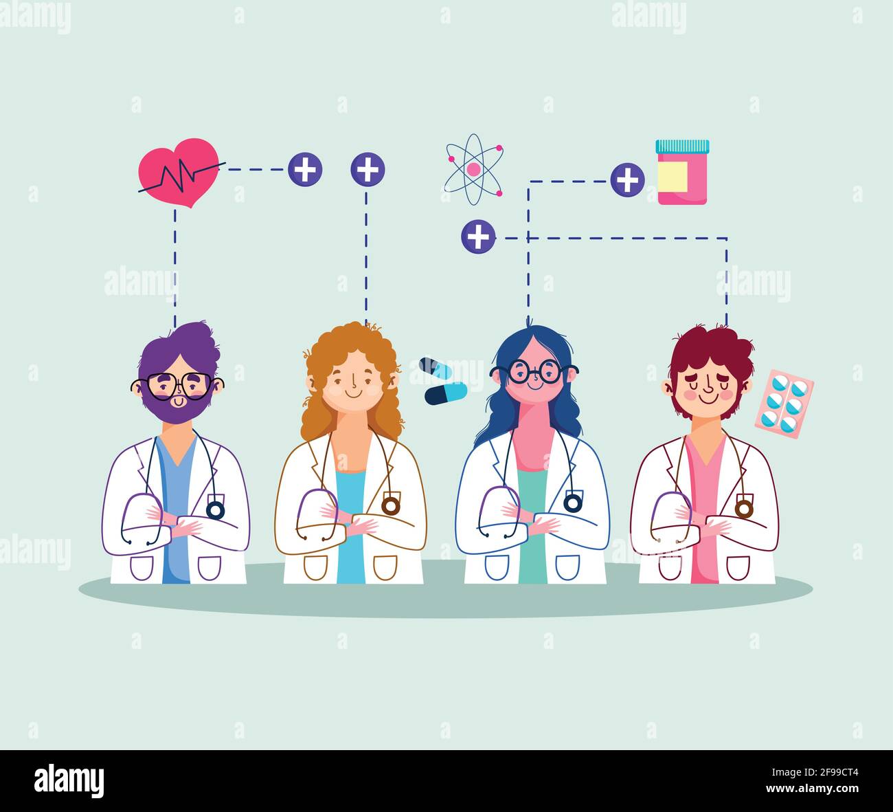 medical doctors staff character cartoon Stock Vector Image & Art - Alamy