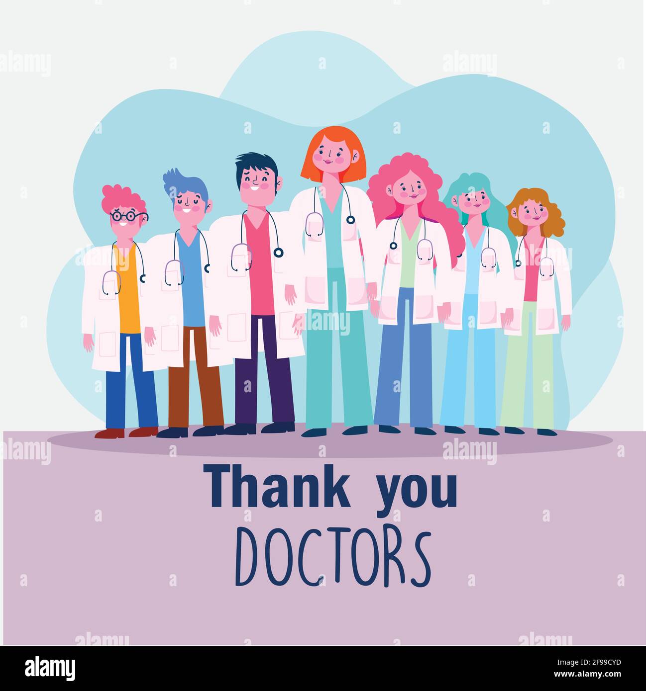 thank you doctors staff medicine cartoon Stock Vector Image & Art - Alamy