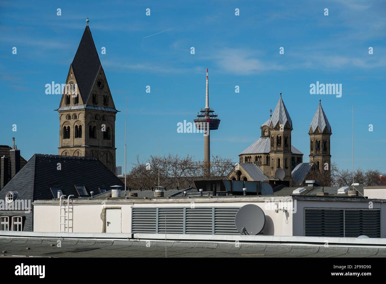 Church St Aposteln with the telecommunications tower in the back in ...
