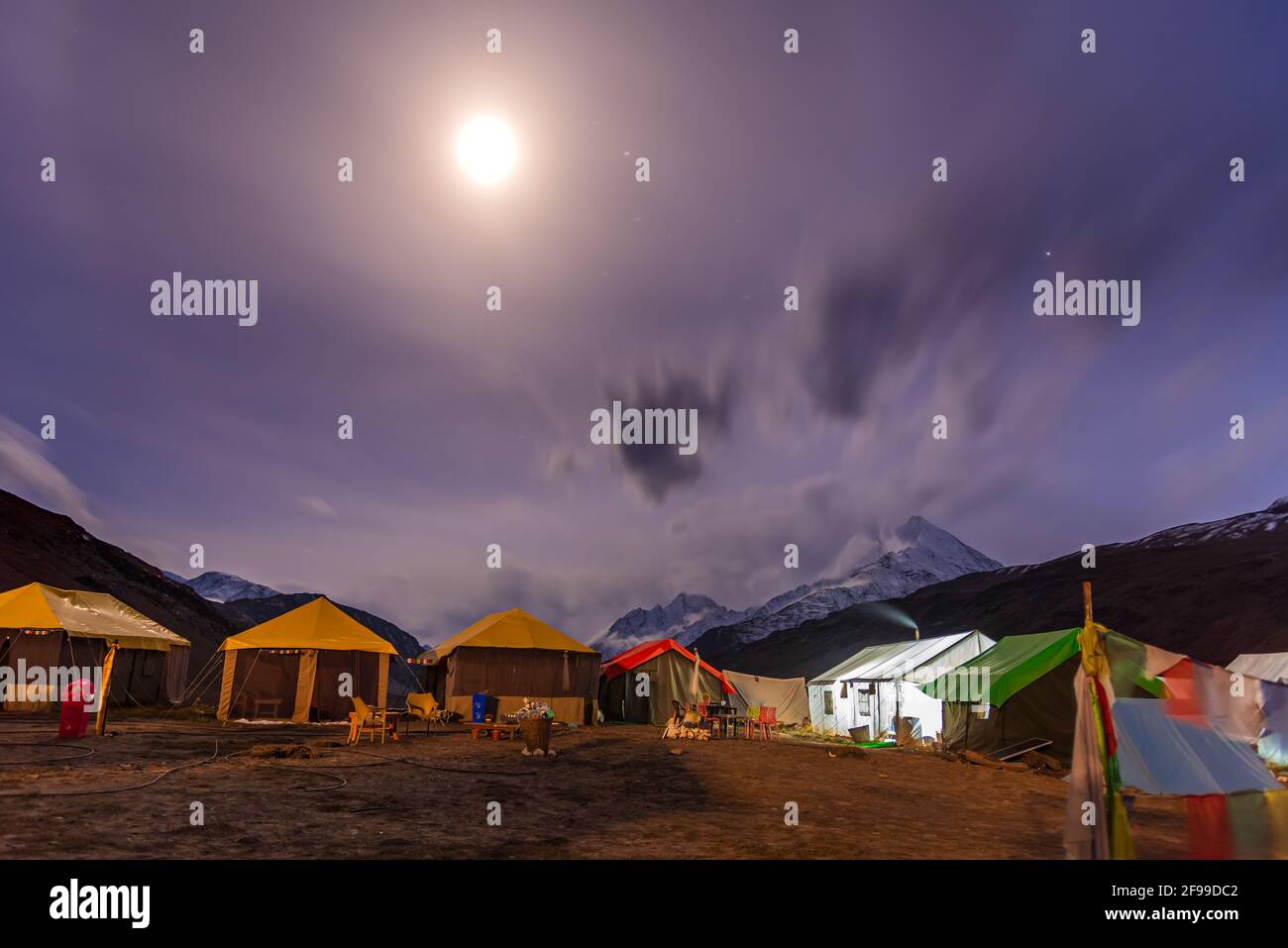 View at Chandrataal camp of Spiti Valley, Himachal Pradesh, India Stock ...