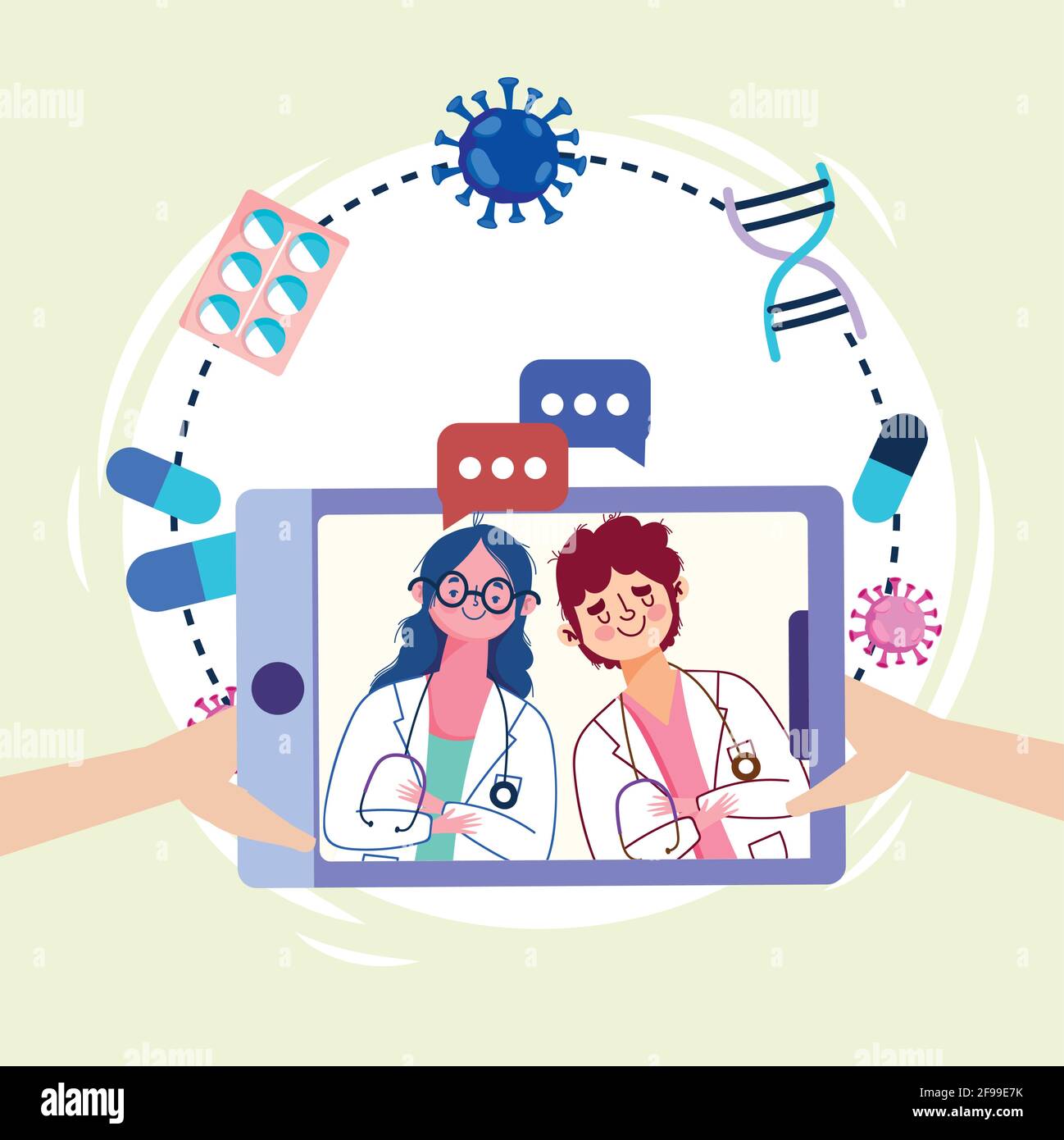 Video conferencing with doctor Stock Vector Images - Alamy