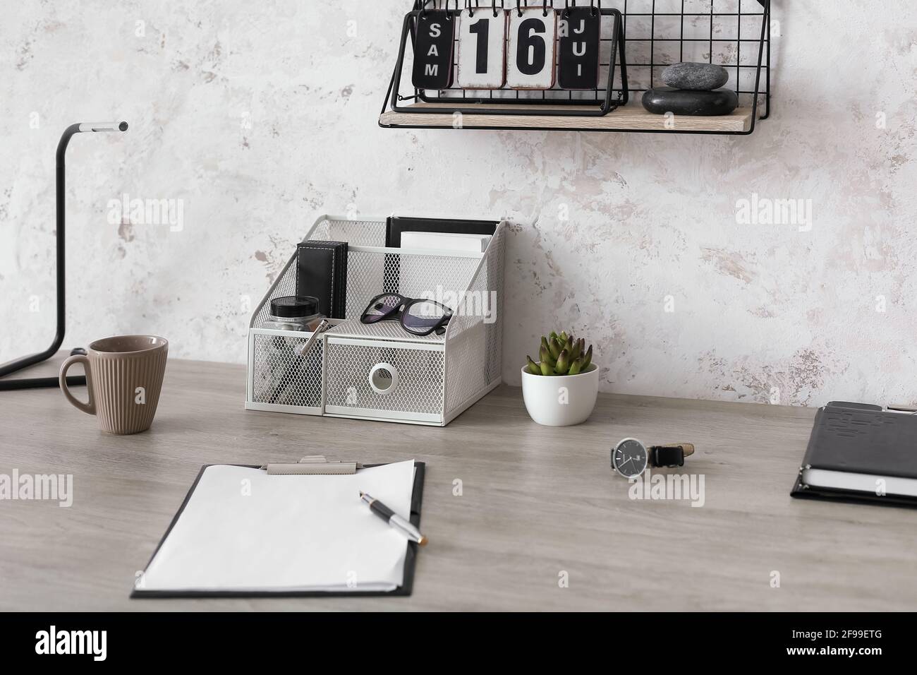 Stylish workplace lamp organizer hi-res stock photography and images ...