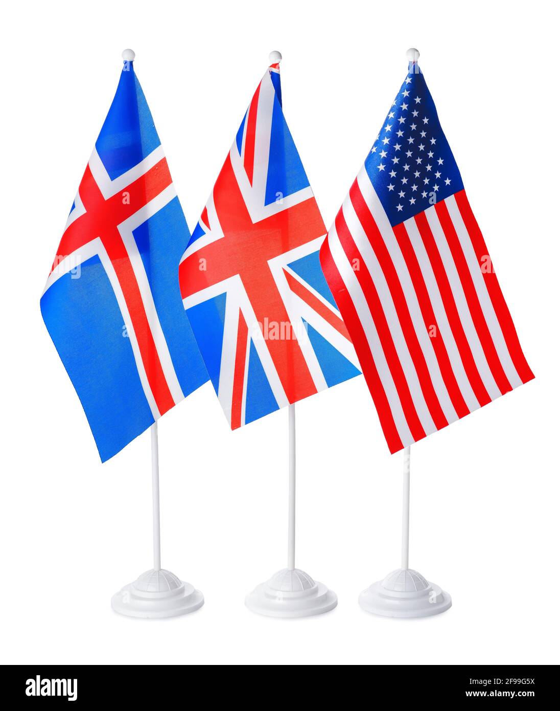 Different flags on white background Stock Photo - Alamy