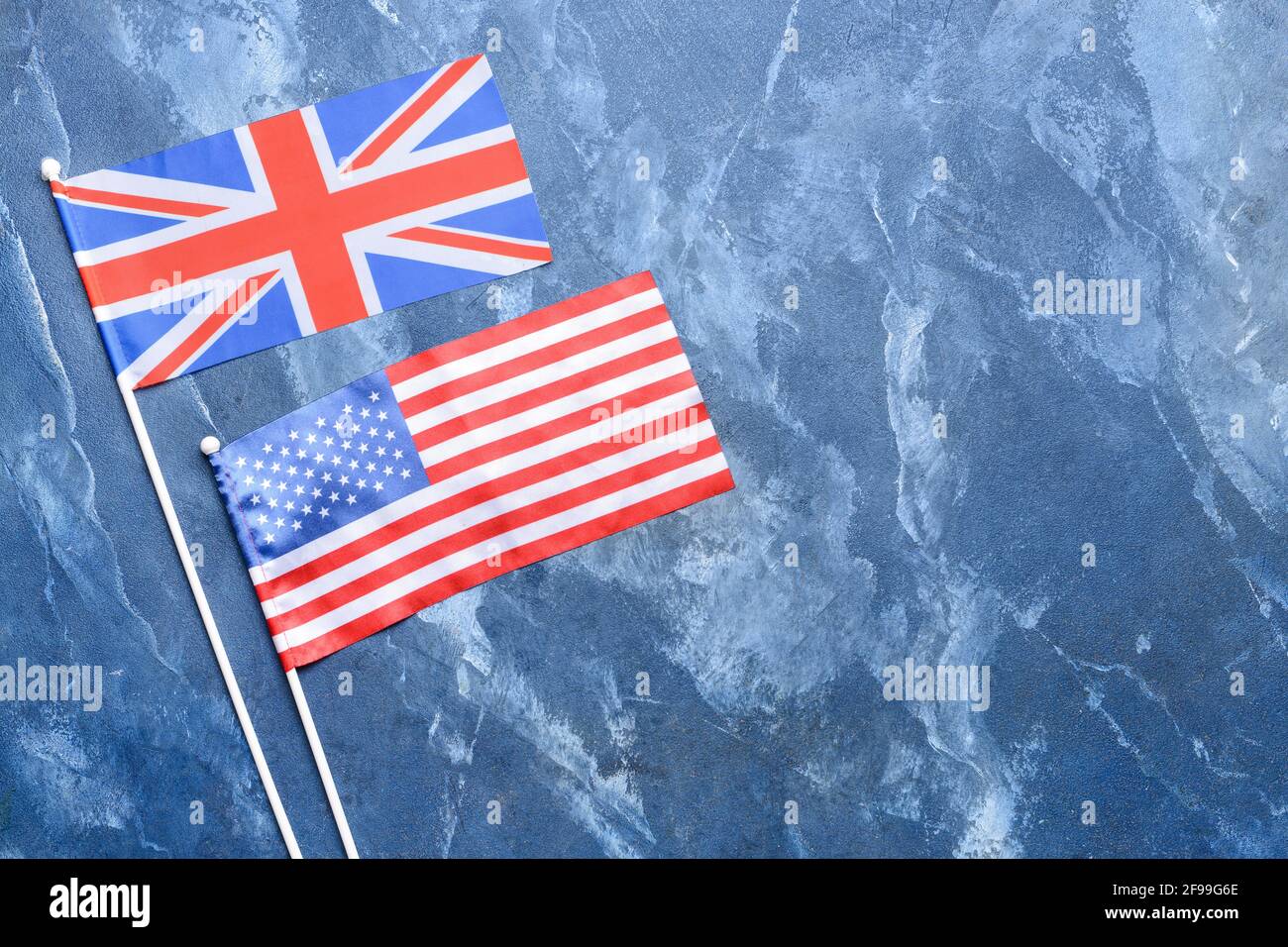 Flags of USA and Great Britain on color background Stock Photo - Alamy