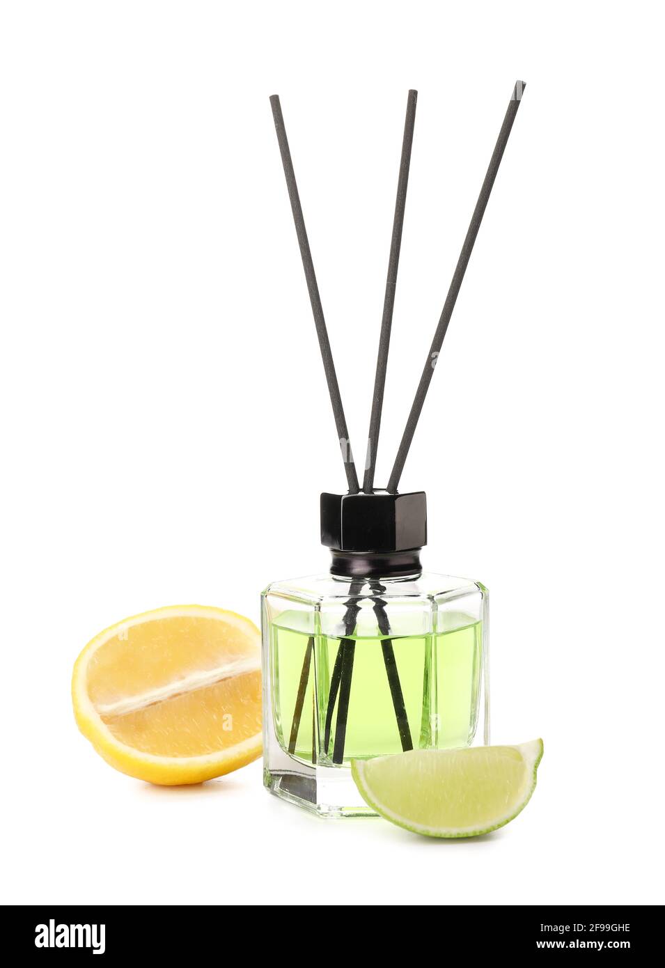 Citrus reed diffuser on white background Stock Photo - Alamy