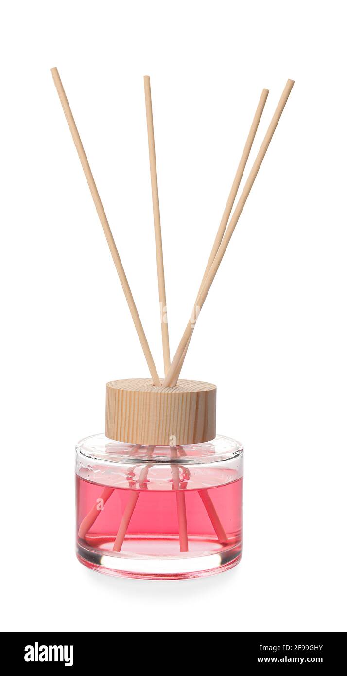 Reed diffuser on white background Stock Photo - Alamy