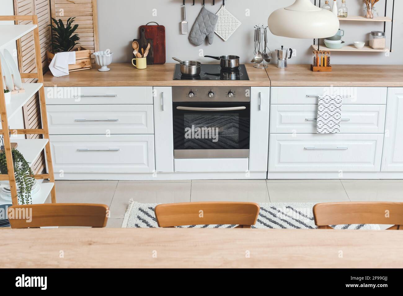 Stylish interior of modern kitchen Stock Photo - Alamy