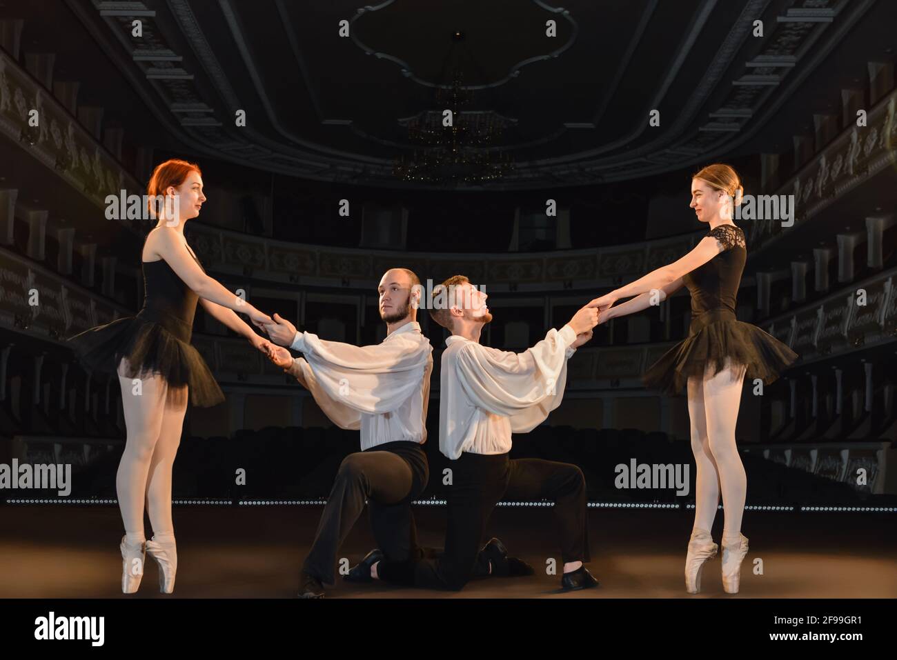 Dancers on stage in ballet theatre Stock Photo - Alamy