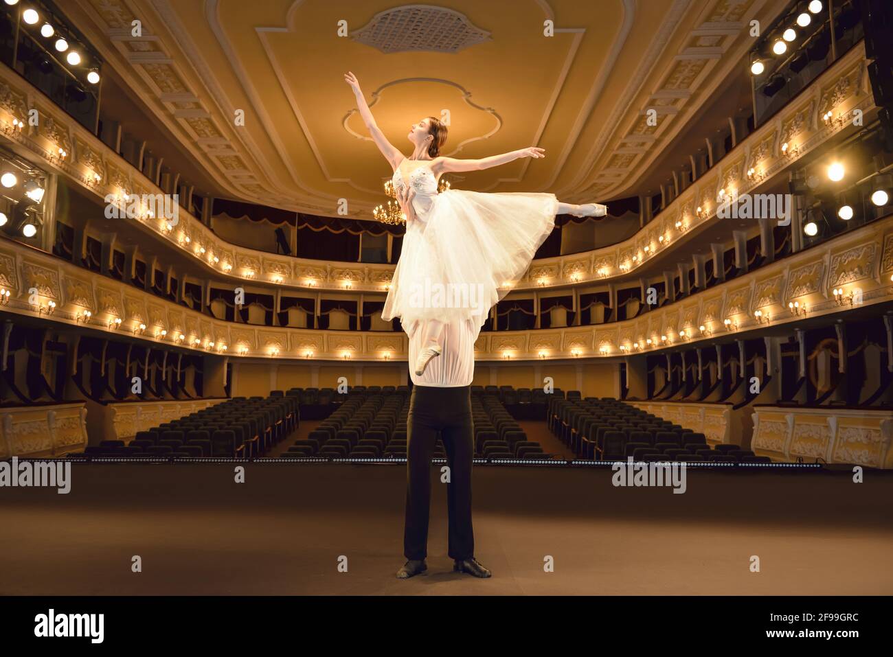 Dancers on stage in ballet theatre Stock Photo - Alamy