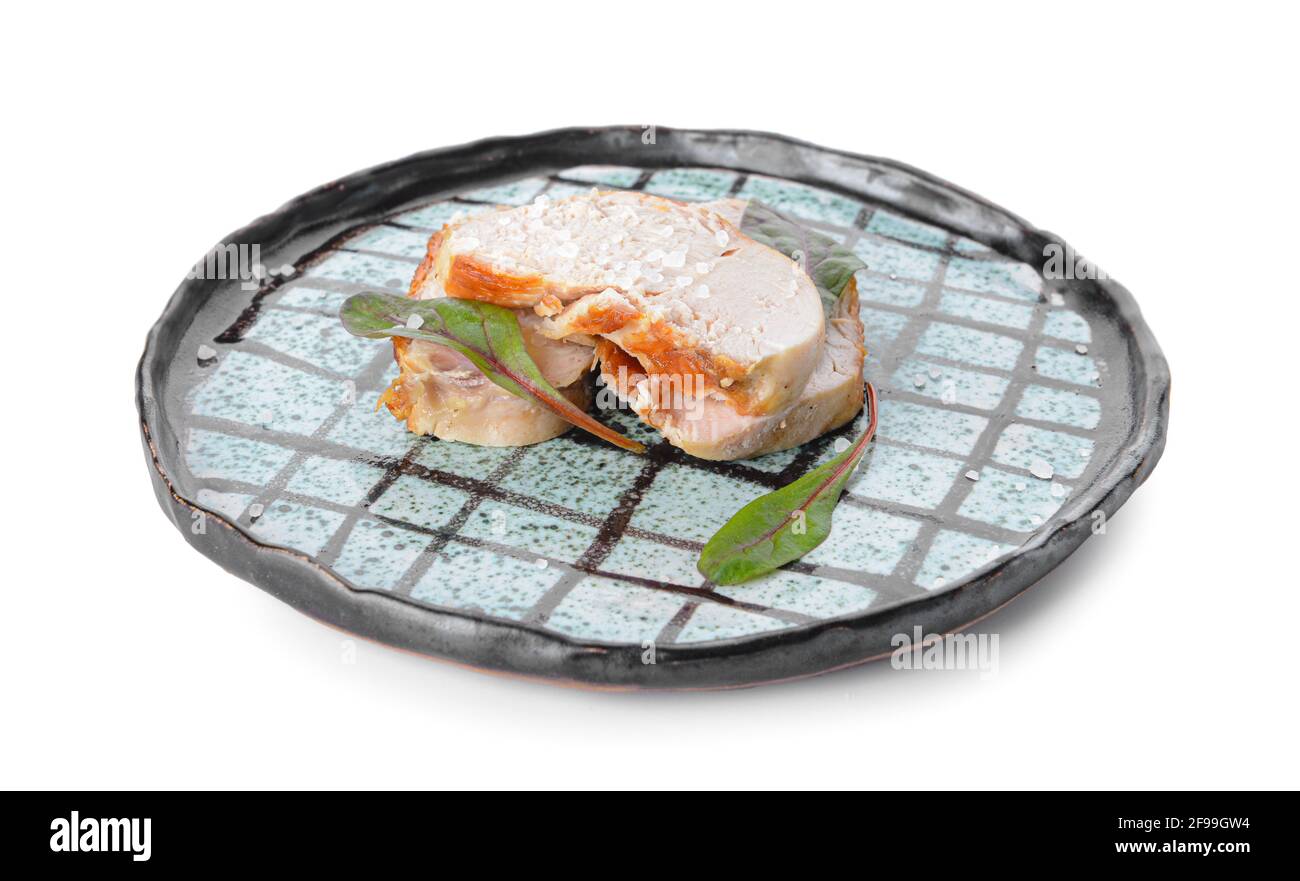 Tasty chicken pieces roasted on Cut Out Stock Images & Pictures - Alamy