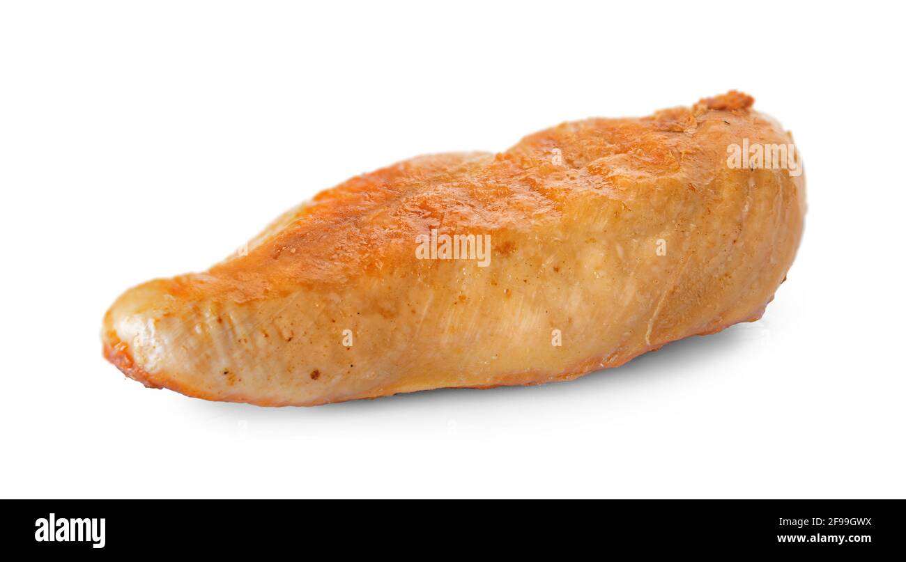 Tasty roasted chicken fillet on white background Stock Photo - Alamy