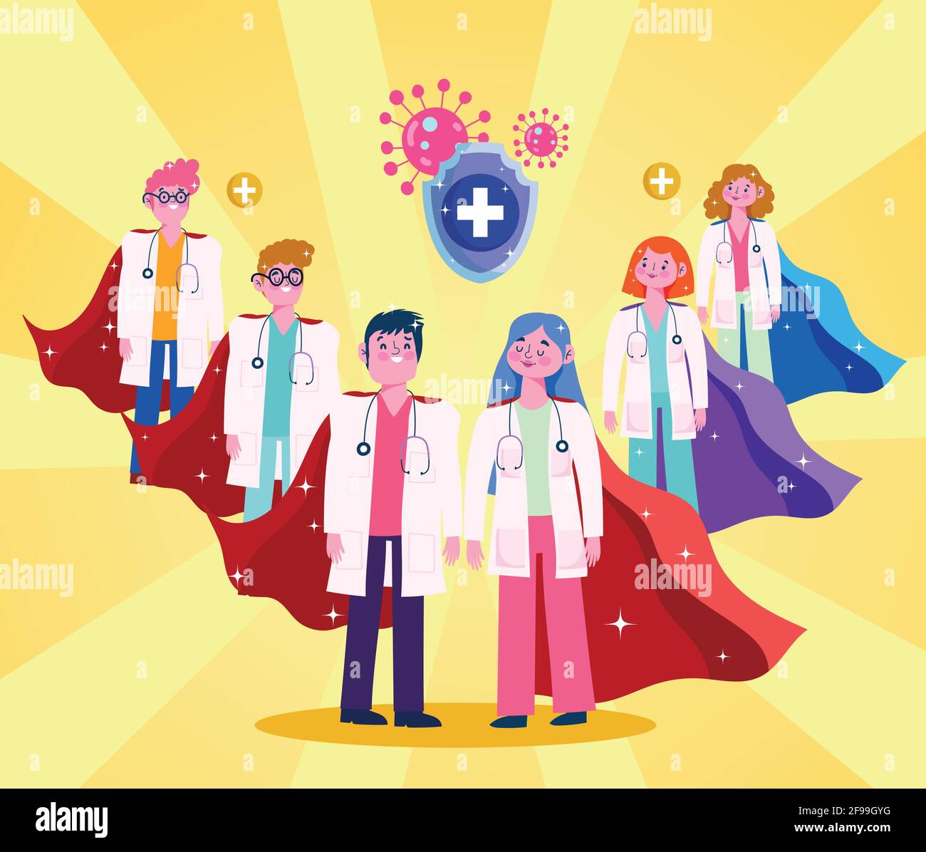 super doctors staff with capes Stock Vector Image & Art - Alamy