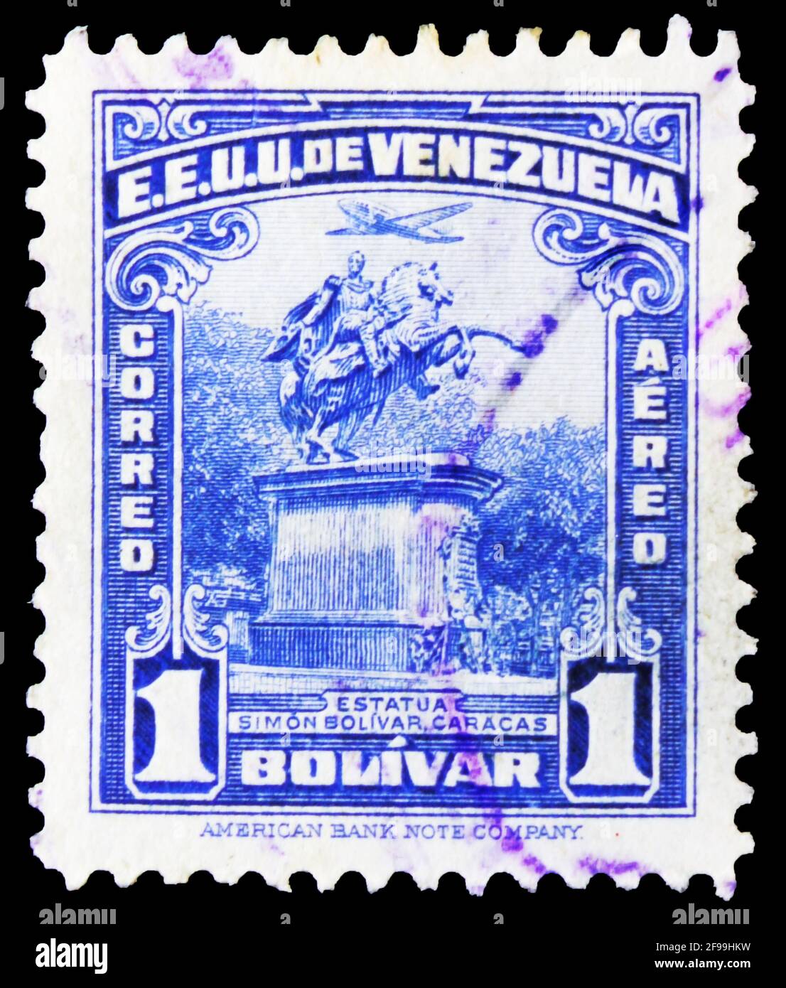 MOSCOW, RUSSIA - NOVEMBER 4, 2019: Postage stamp printed in Venezuela ...