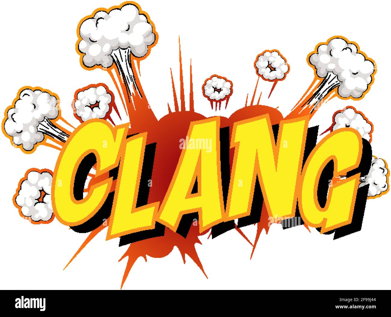 Comic speech bubble with clang text illustration Stock Vector Image ...